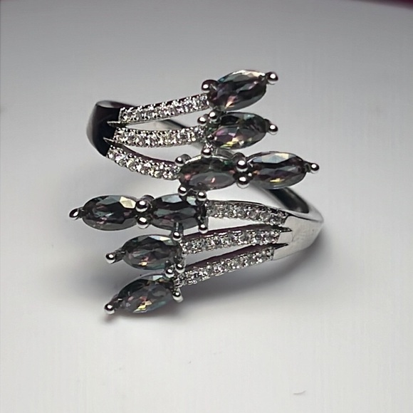 Jewelry | Fashionring Mystic Purple Green Flip Silver Tone Manmade ...